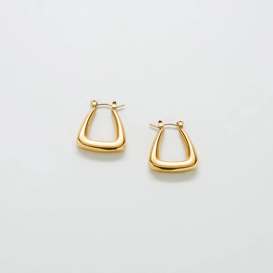 Gold Triangle Hoop Earrings | Admiral Row