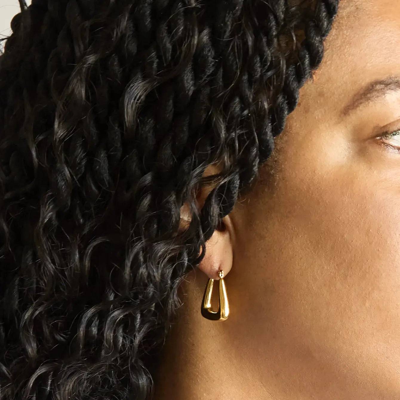 Gold Triangle Hoop Earrings | Admiral Row